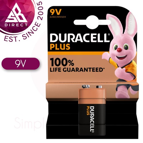 Duracell Plus 9V Size Alkaline Battery Power For All Device│MN1604│1 ...