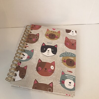 Cat Journal Tan Cat Lovers Notebook Hardcover Spiral Lined 8x6 | eBay