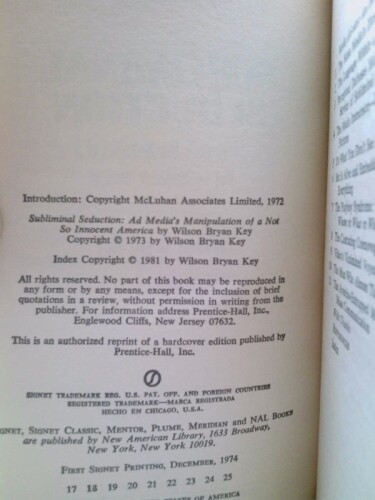 Subliminal Seduction by Wilson Bryan Key (1974, Mass Market) for sale ...
