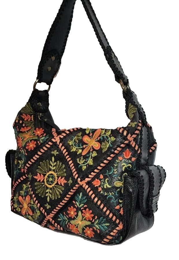 ISABELLA FIORE SWEDISH HOLLY BOHO SOHO HOBO EMBROIDERED HANDBAG Y2K ...
