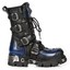 NEW ROCK 107-C5 Unisex Boots Black Blue Leather Skull Devil Gothic Punk ...