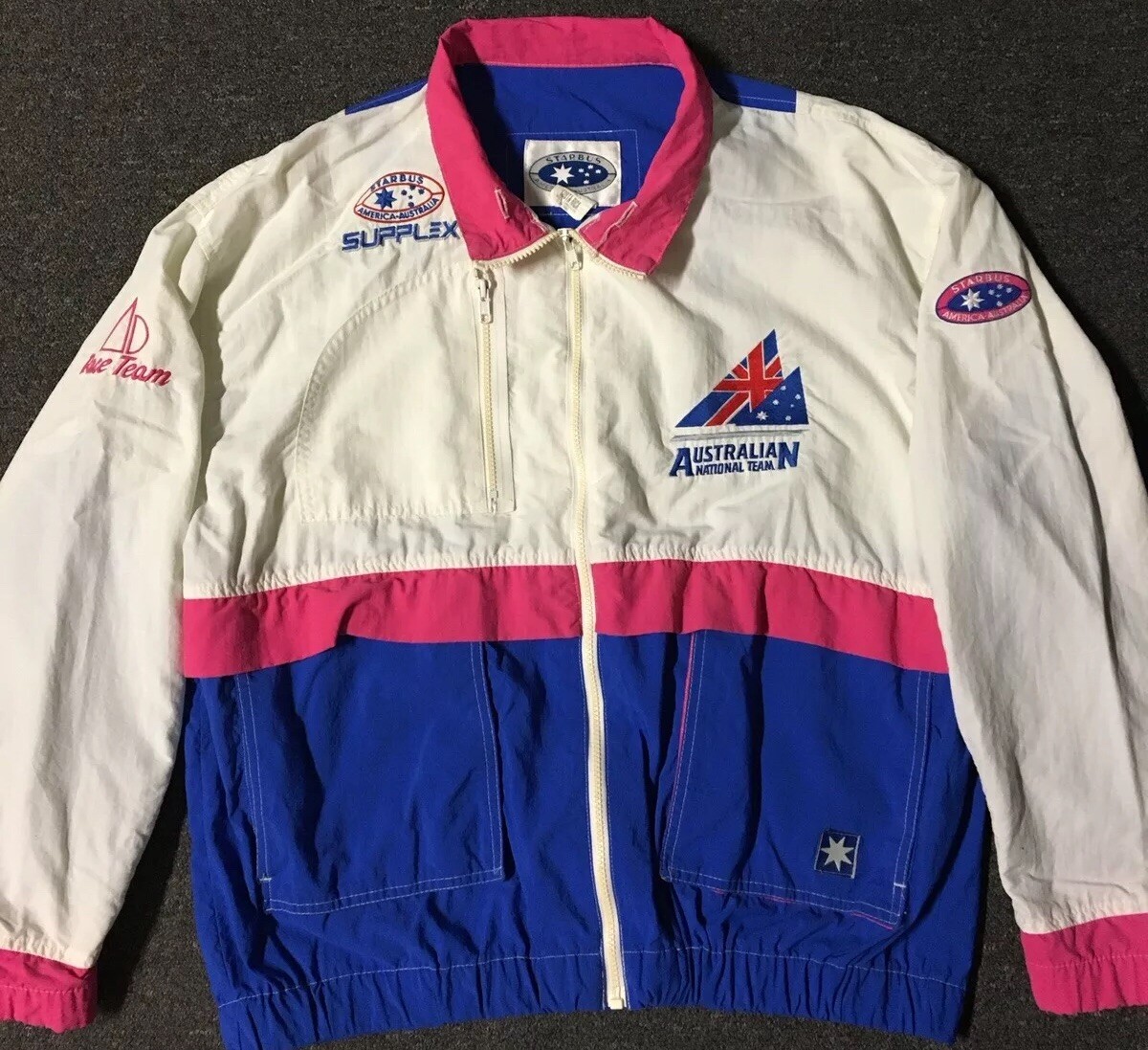 Vtg 90s Australian National Race Team Colorblock Jack… - Gem