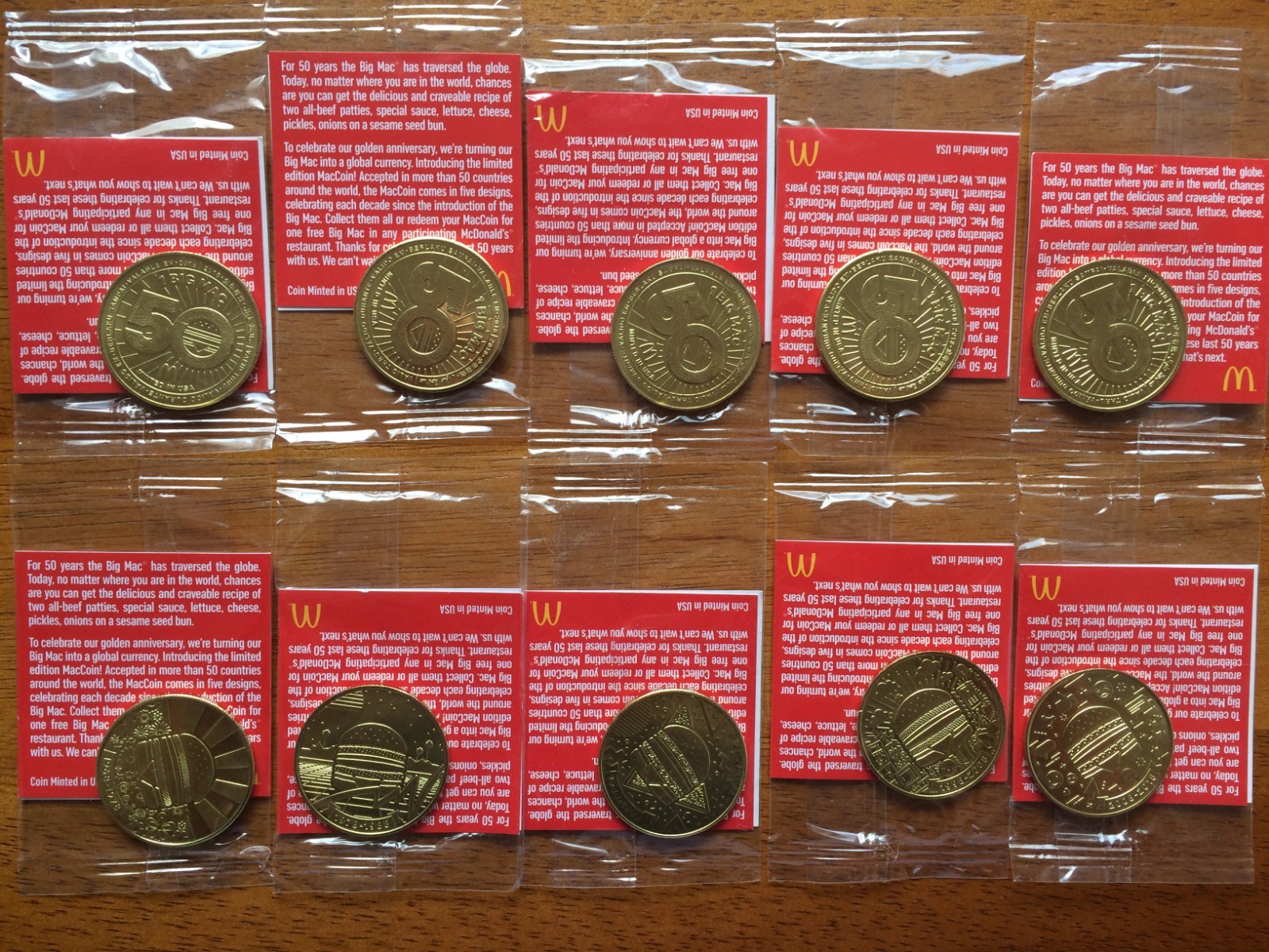 McDonalds Big Mac 50th Anniversary MacCoin 2 (Date Side Up & Down ...