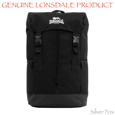 LONSDALE NIAGARA BLACK BACKPACK SCHOOL TRAVEL SPORTS GYM BAG BRAND NEW ...