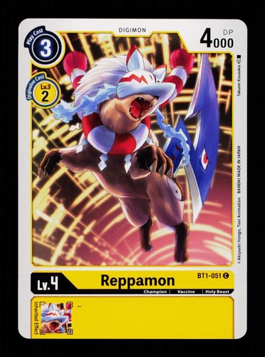 Reppamon BT1-051 Yellow Digimon Card CCG Trading Card | eBay