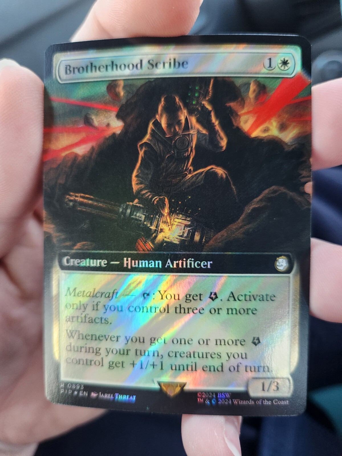 EXACT CARD PICTURED Brotherhood Scribe Surge Foil Extended Art Fallout ...
