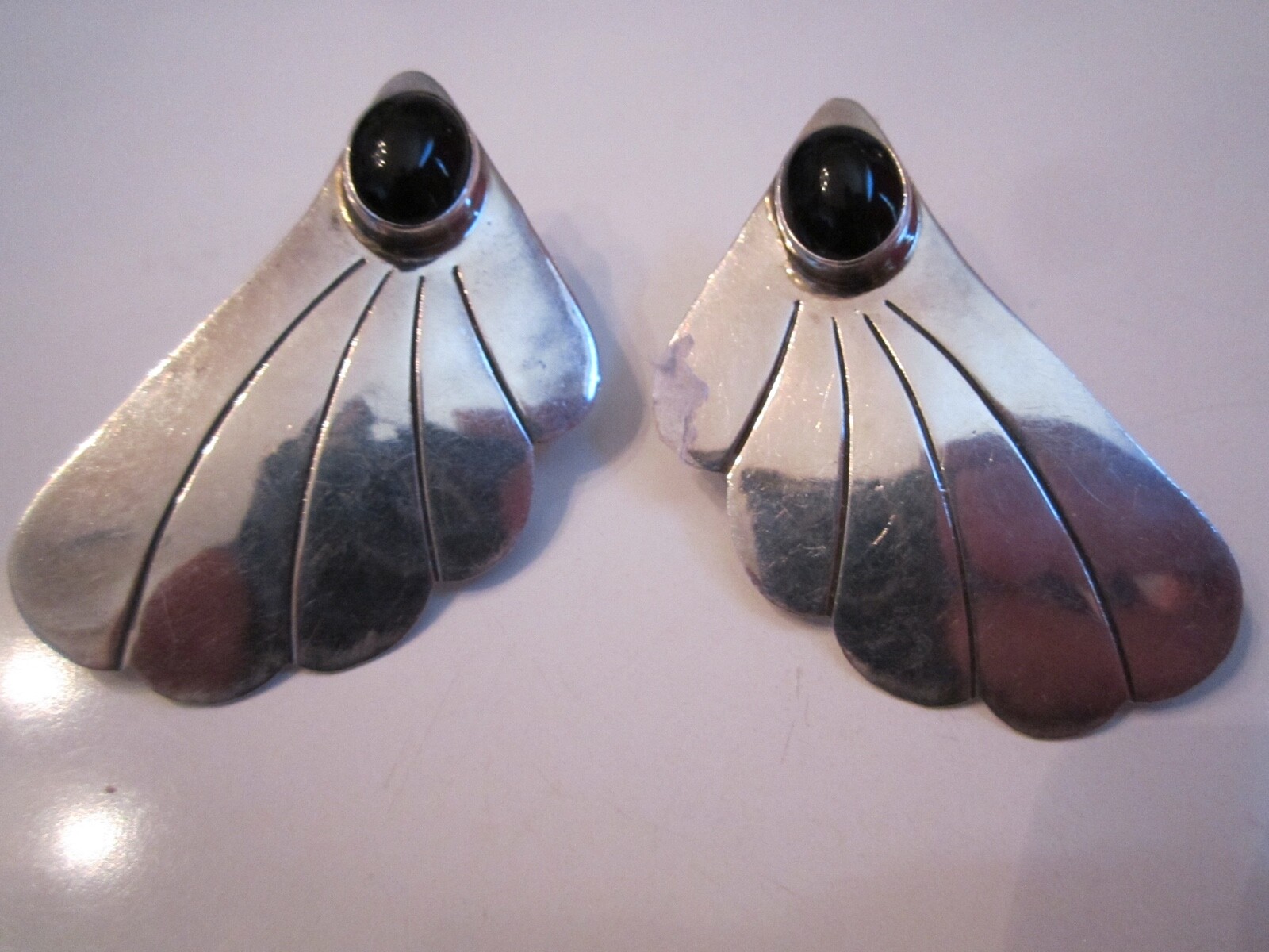 ALLEN & PAULA BOYD STERLING SILVER WING DESIGN EARRIN… - Gem