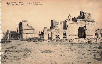 WW1 Ruins of Ypres Belgium Postcard Photo c1918 The Hospital Medical ...