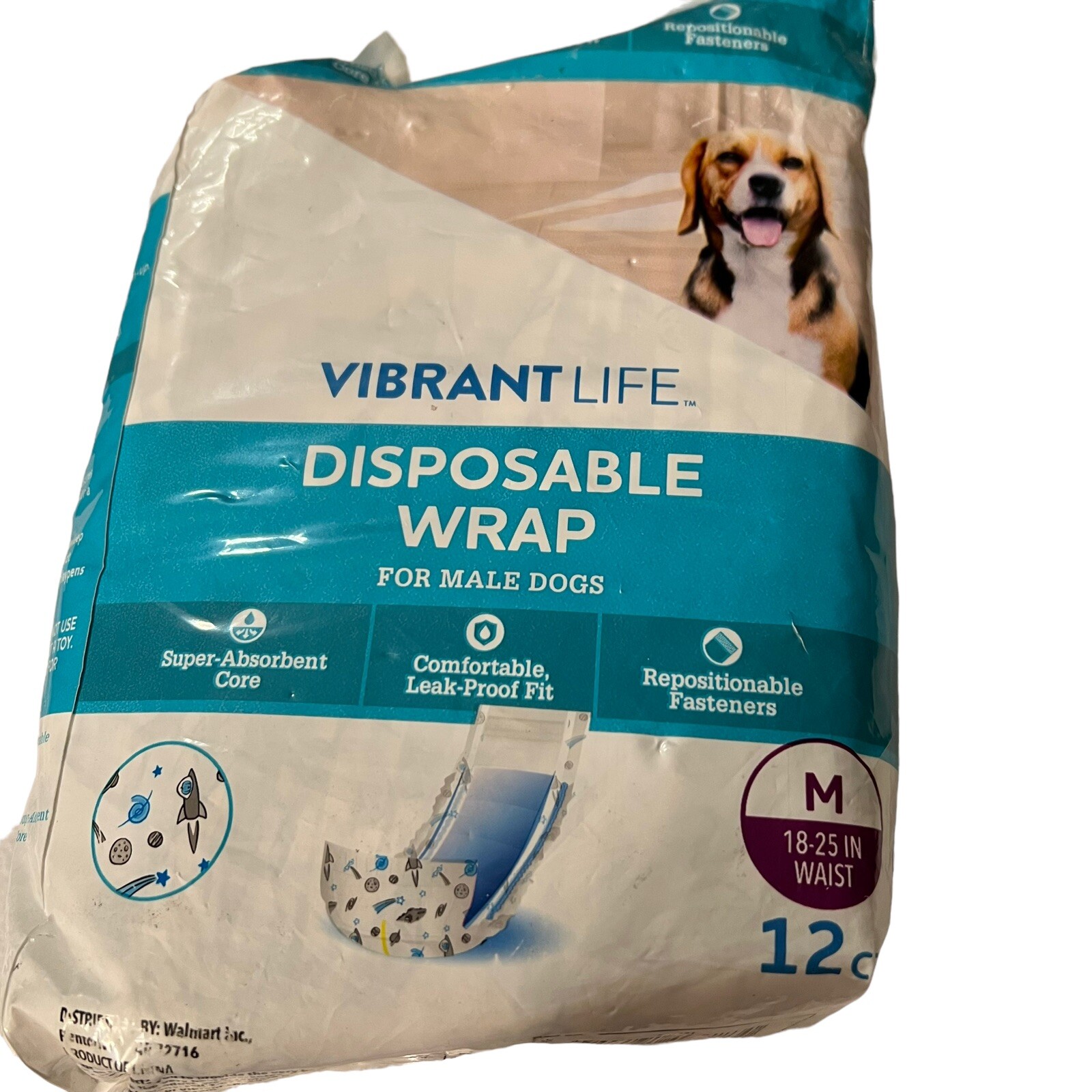 Vibrant Life Disposable Wrap For Male Dogs/medium New Open Bag | eBay
