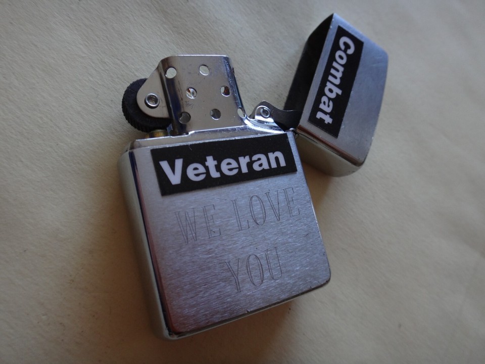 Year 1993 Zippo Lighter US 1st CAVALRY Division & COMBAT VETERAN Decal ...