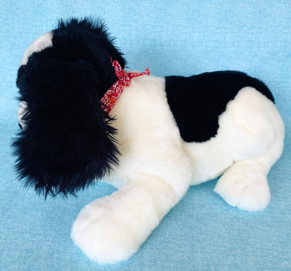 Dakin Huggables English Spaniel Dog Plush 14" Black White Realistic HTF ...