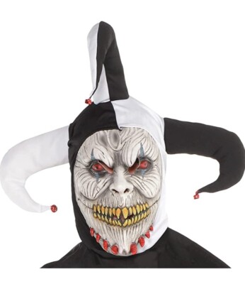 SINISTER EVIL JESTER HALLOWEEN COSTUME KIDS SIZE MEDIUM INCLUDES 5 ...