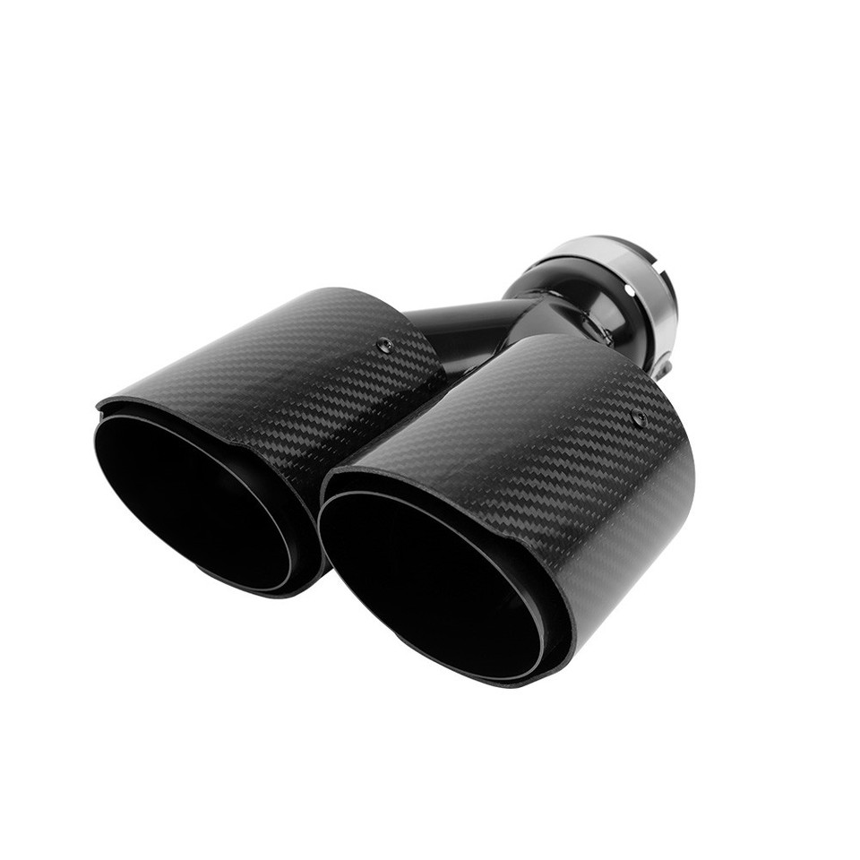 3" Inlet 4" Outlet Dual Exhaust Tip Carbon For Challenger SRT Scat Pack ...