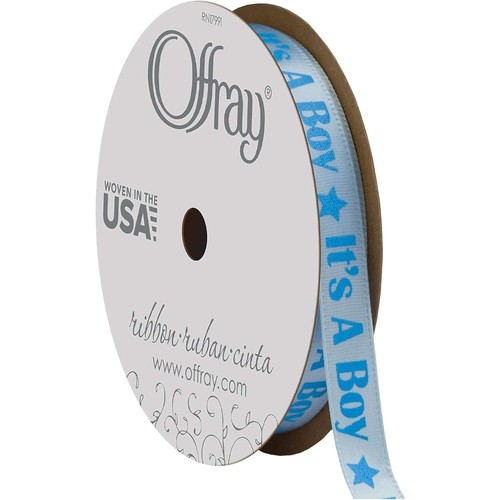 Blue Offray Baby Celebration Craft Ribbon 3/8 Inch x 12 Feet for Gift ...