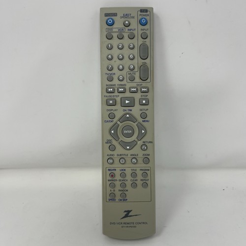ZENITH 6711R1P072D DVD/VCR Combo Remote Control ZDX313 XBV441 XBV44 ...