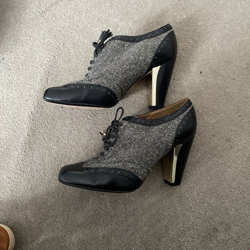 Clarks Softwear Women's High Heel Full Shoes Size 5uk 38eu Black/Grey ...