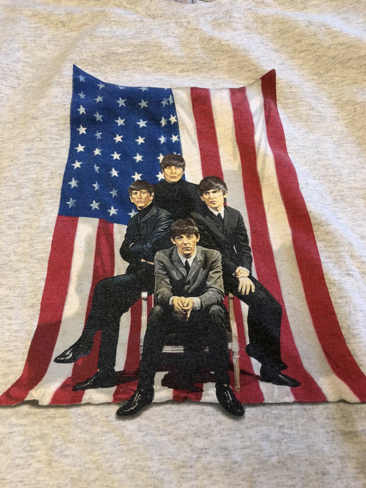 The Beatles American Flag Graphic Shirt Size XL - Gem
