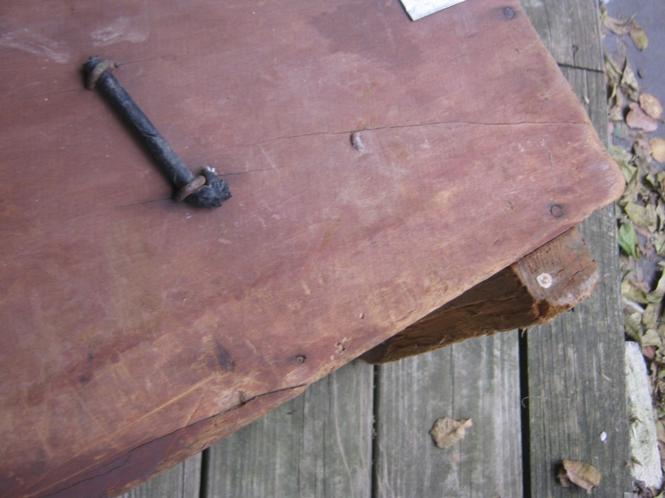 33 1/4" x 12 1/2' x 12" Vintage Used Heavy Wood Box Handmade Wood Box ...