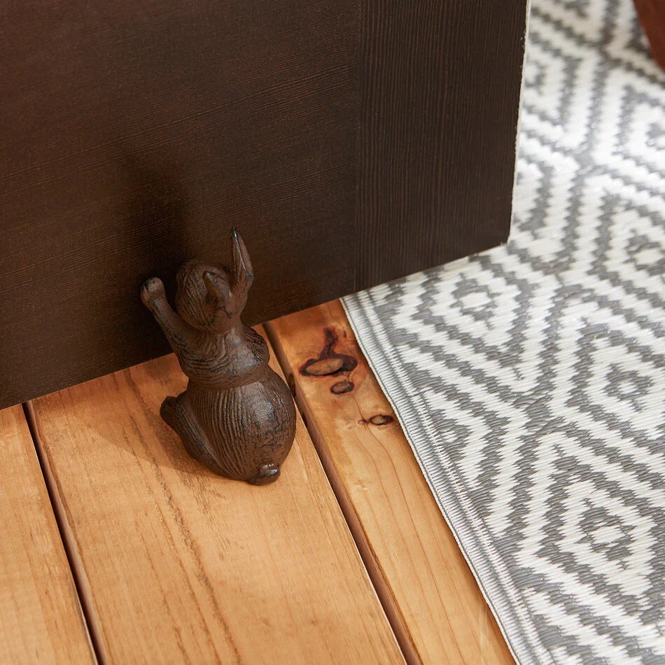 Cast Iron Bunny Rabbit Door Stop Stopper Statue Rustic Wedge Vintage ...