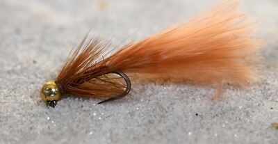 6 Ct - Tungsten Micro Brown Wooly Bugger Jig Head Fly - Euro nymph ...