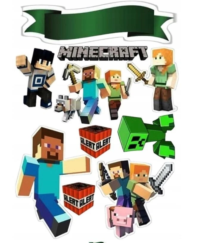 Minecraft Edible Cake Toppers