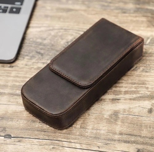 Handmade Genuine Leather Pencil Case Office Pencil Holder Pens Organizer | eBay