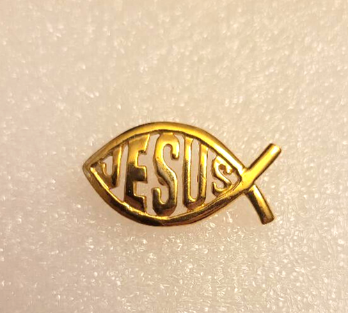 Gold Plated Ichthys Fish Jesus Lapel Pin – 1” | eBay
