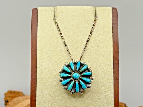 Old Pawn Sterling Silver Needlepoint Turquoise Pendant/Brooch--TB209.25 ...