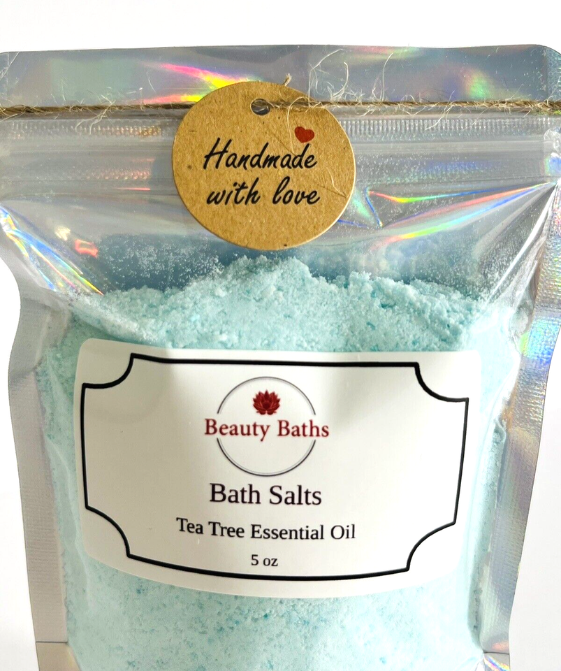 Tea Tree Essential Oil Bath Salt bath Epsom Salt soak gift for her body ...
