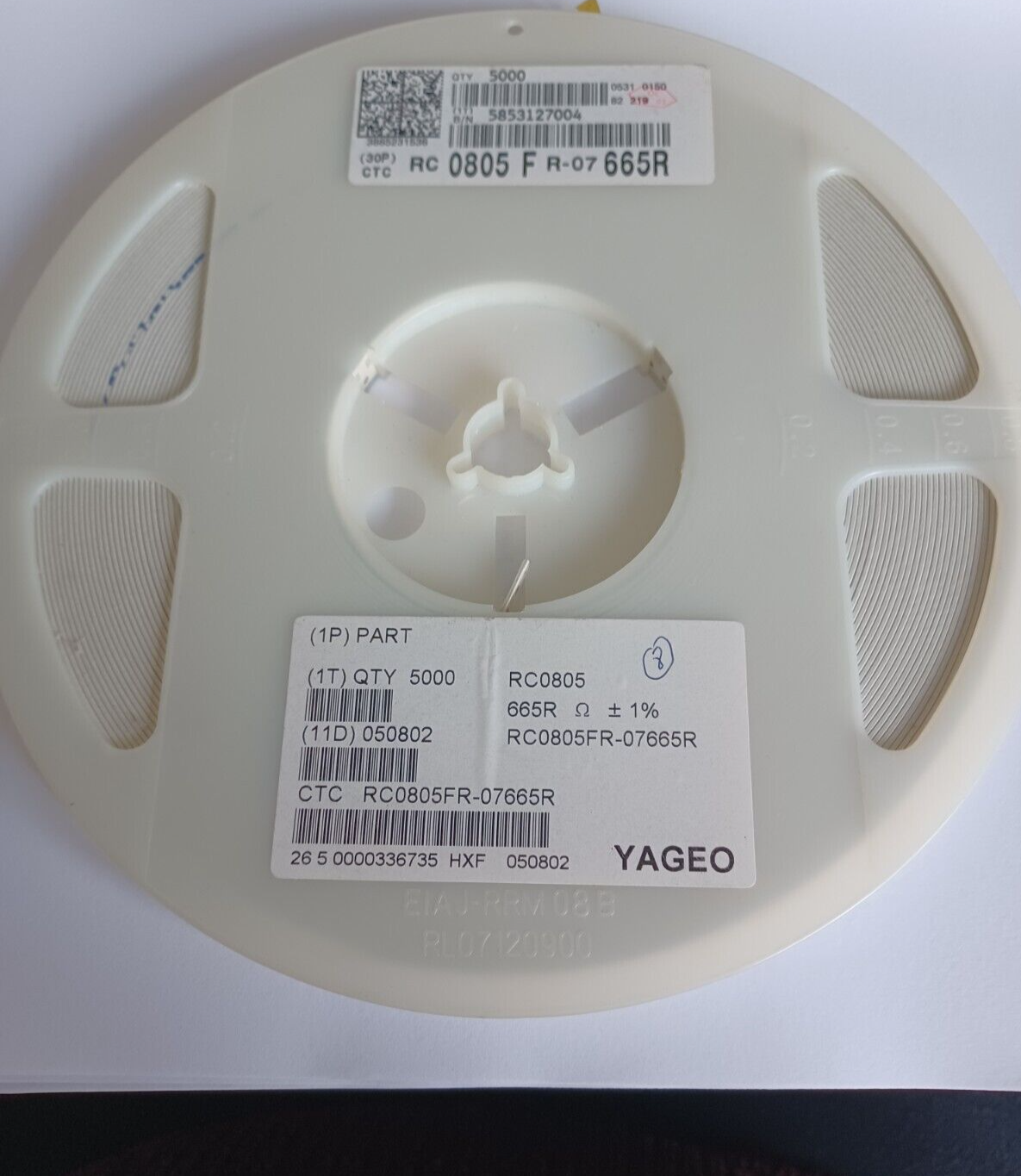 Reel of 4000 RC0805FR-07665R 665 Ohms ±1% 0.125W, 1/8W Chip Resistor ...