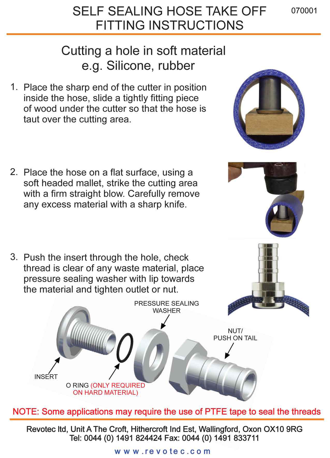 Revotec 16mm Self Sealing Hose Fitting Take Off Push Fitting (SST16K ...