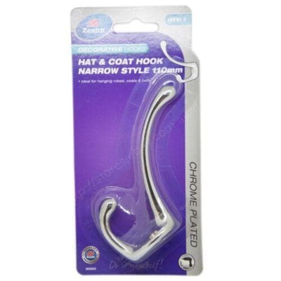 Zenith Hat & Coat Hook Narrow Style Chrome Plated 110mm WIC0243 | eBay ...