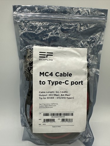 Ecoflow Solar to Type C Cable for RIVER 370/470 842783101242| eBay