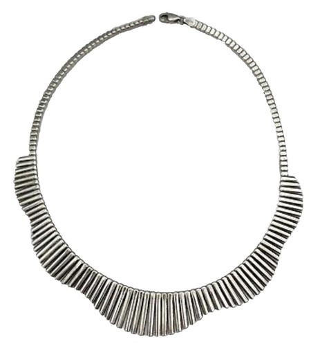 IBB Italy Sterling Silver Cleopatra Fringe Bib Necklace 925 31.4 Grams ...