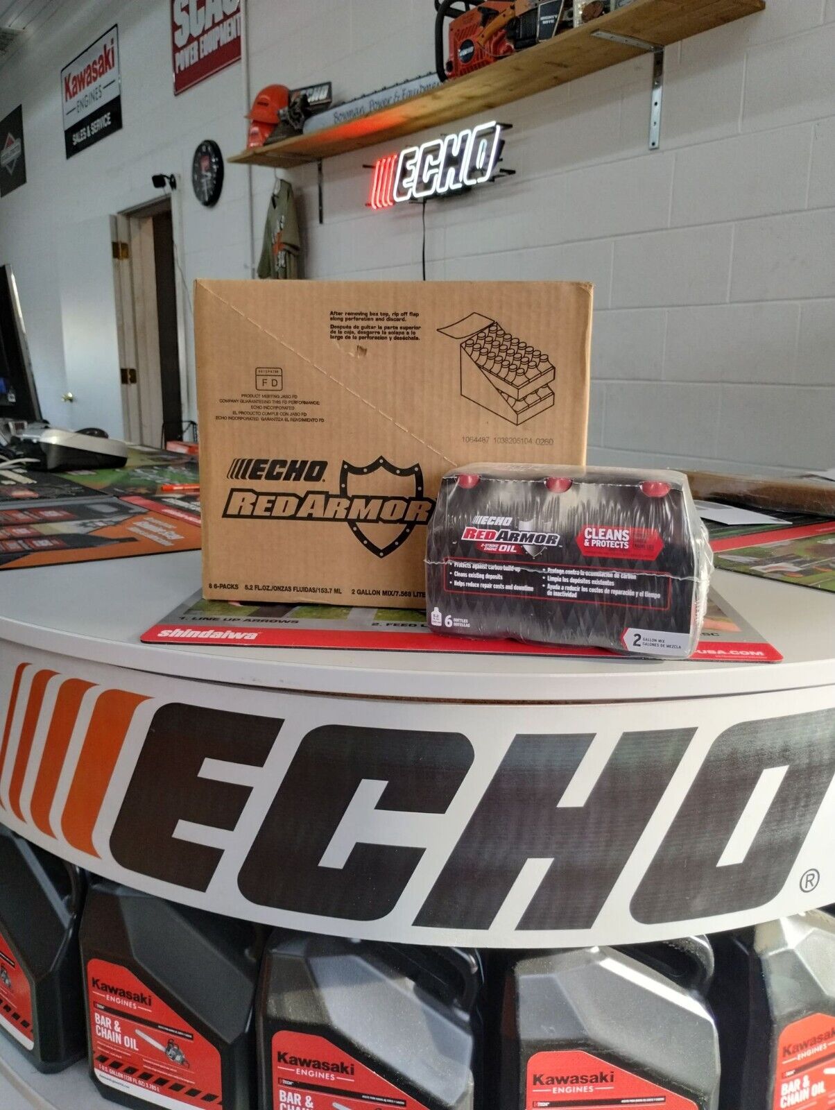 1 CASE (48 BOTTLES) OF ECHO RED ARMOR 2 GALLON 50:1 TWO STROKE MIX OIL ...