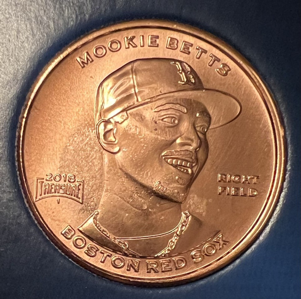 2018 Baseball Treasure~Card #50~Mookie Betts~Boston Red Sox~1 oz ...