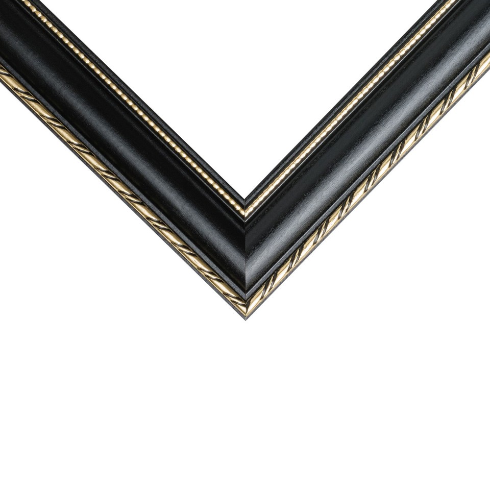 Victoria, 1.3" Ornate Black & Gold Picture Frame, Common Sizes 4x5 ...