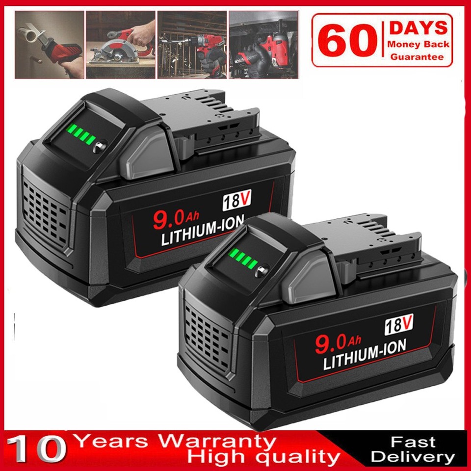 For Milwaukee Battery For M18 9.0Ah Lithium Extended Capacity Battery ...