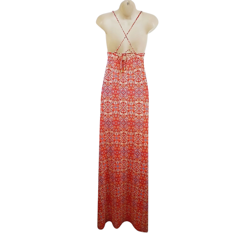 Helen Jon SZ S Gypsy Dress Maxi Dress Swim Cover Up Swim Dress Red ...