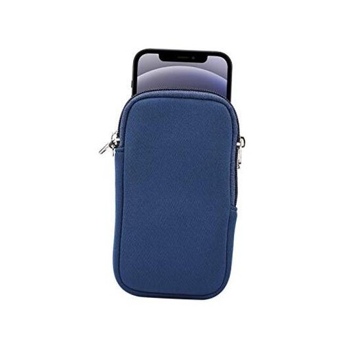 Neoprene Small Size Cell Phone Sleeve, Zip Wallet Pouch with Neck Strap ...