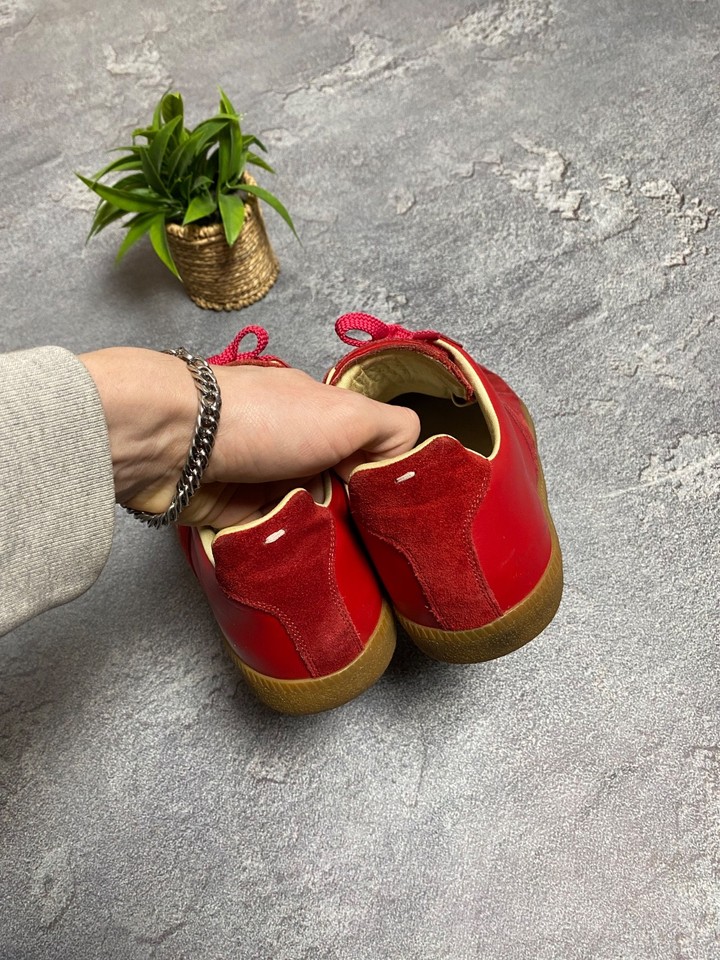 Maison Margiela Replica Red Leather Suede Sneakers Gum Sole size 41-42 ...