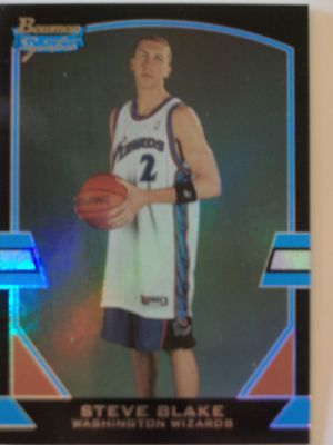 2003-04 BOWMAN SIGNATURE STEVE BLAKE FOIL # 072 / 125 , WIZARDS !! BOX ...