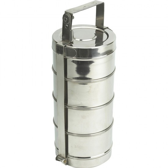 Stainless Steel TIFFIN Lunch Box Tiffin Round Food Container Carrier ...