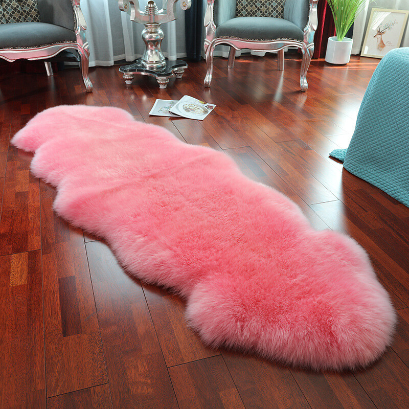 Real Sheepskin Fluffy Fur Rug Sofa Couch Pads Soft Warm Carpet Bedroom ...