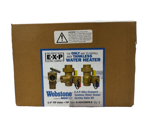 Webstone Valve Kit Tankless Water Heater Service 3/4" EXP H-42443WPR-R ...