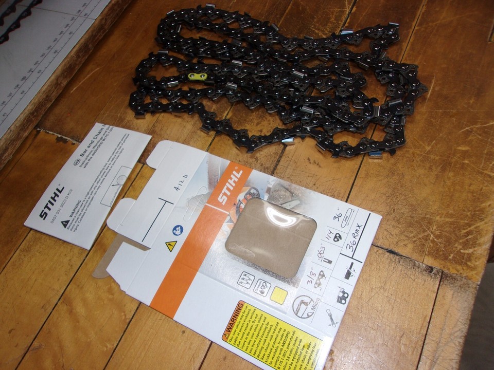 Stihl 36" Semi Chisel "Ripping" Chain OEM 3/8" .063 114 DL 36RMX #GM ...
