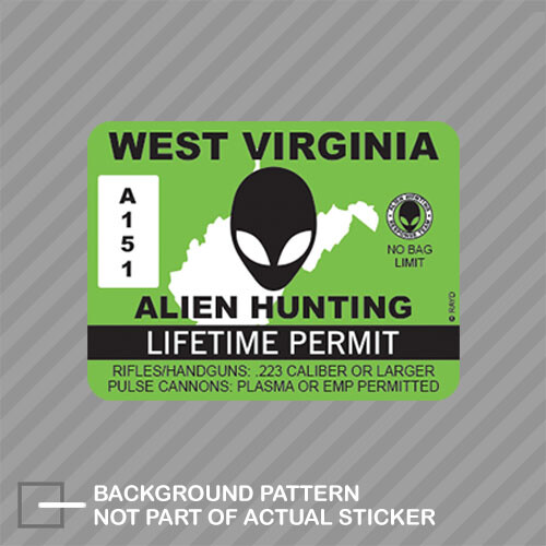 West Virginia Alien Hunting Permit Sticker Decal Vinyl UFO WV | eBay