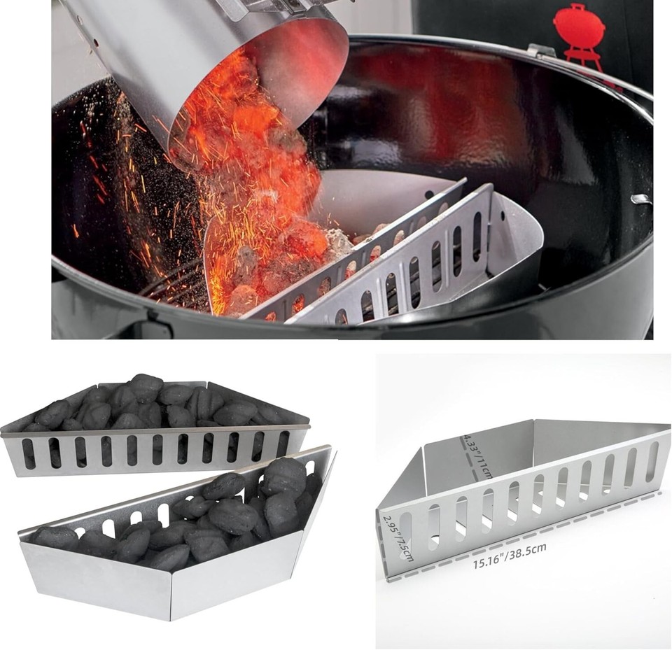 Charcoal Basket,Char-Holders Set of 2 PCS BBQ for Weber Grilling ...