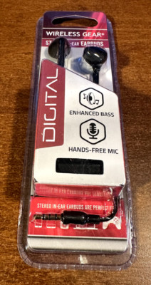 Wireless Gear Stereo In Ear Earbuds Digital Black Wired | eBay