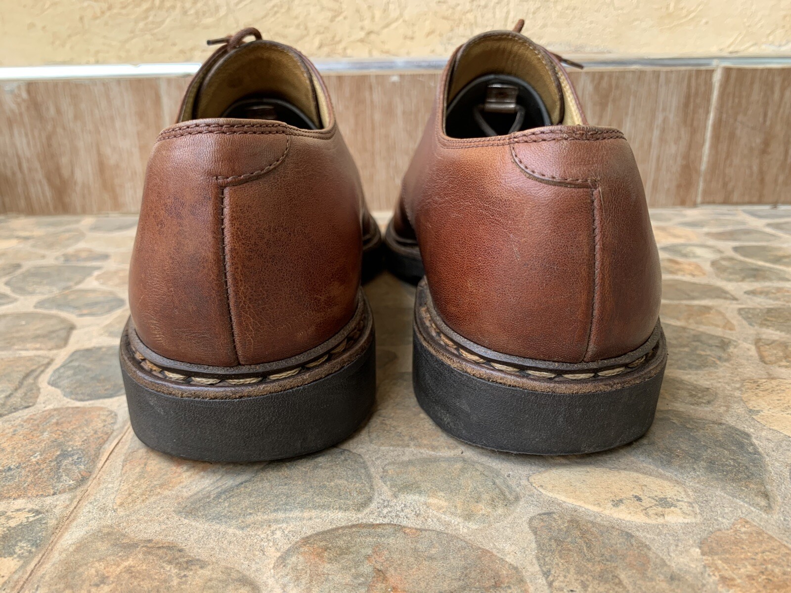 Paraboot Griff II Men's Brown Leather Derby Shoes Siz… - Gem